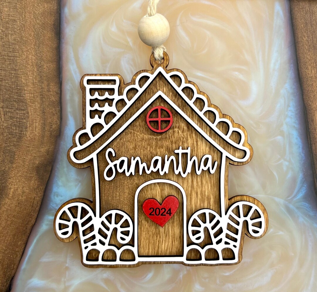 Personalized Gingerbread House Ornament | 2024 Personalized Ornament ...