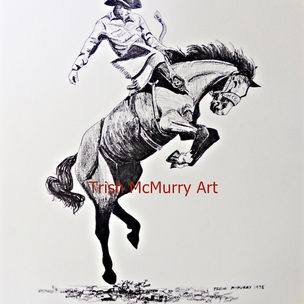 Cowboy Pencil Art - Etsy
