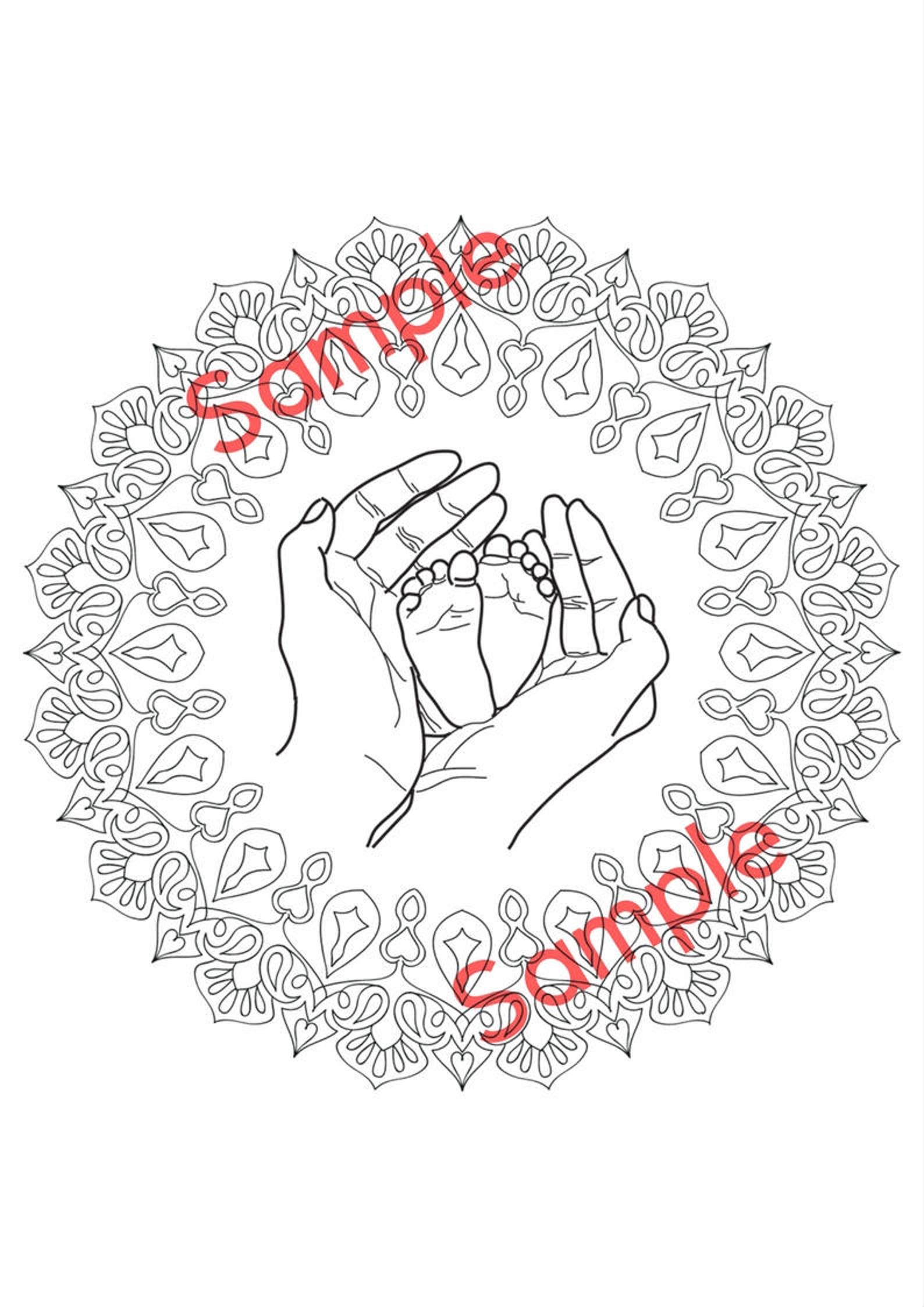 Pregnancy and Birth Affirmation Colouring Page. Digital Download. - Etsy