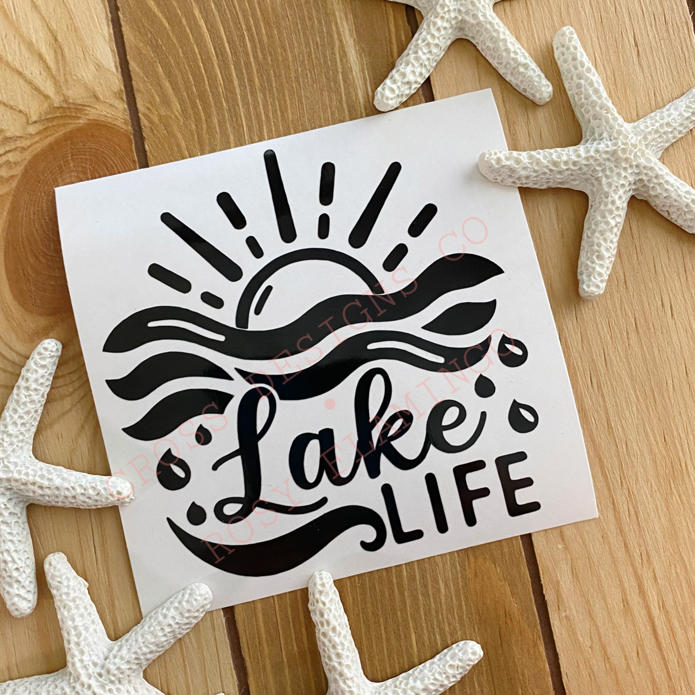 Lake Life Decal, Living the Lake Life, Lake Junkie, Sun and Waves ...