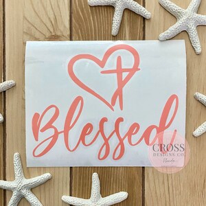 Blessed Sticker Blessed Life Decal Christian Car Decal Cross Car Decal ...