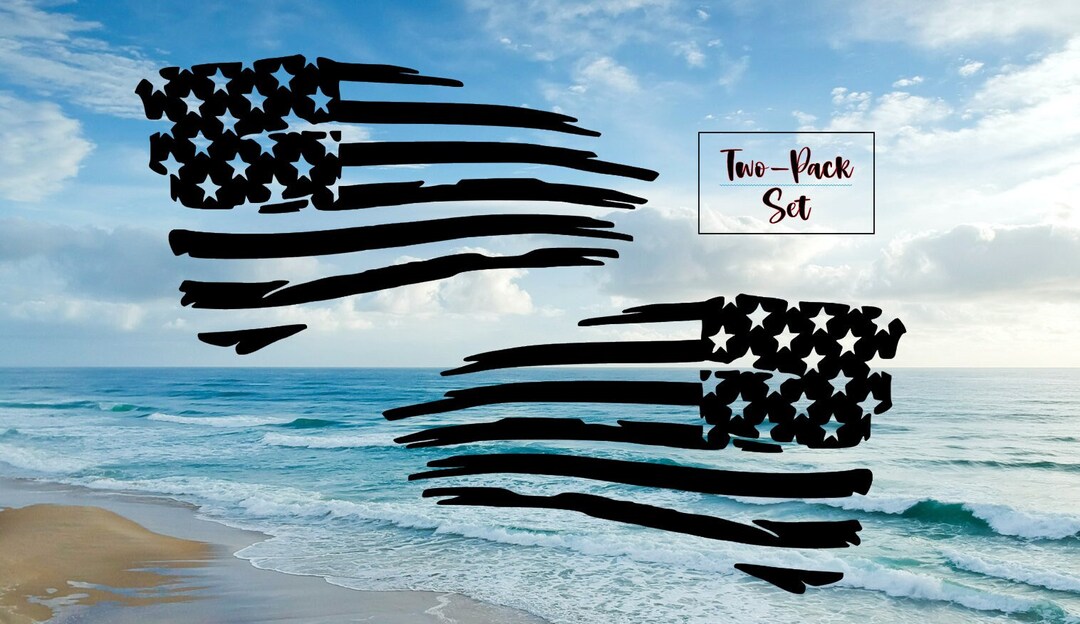 Distressed American Flag Decal Set Tattered USA Flag - Etsy