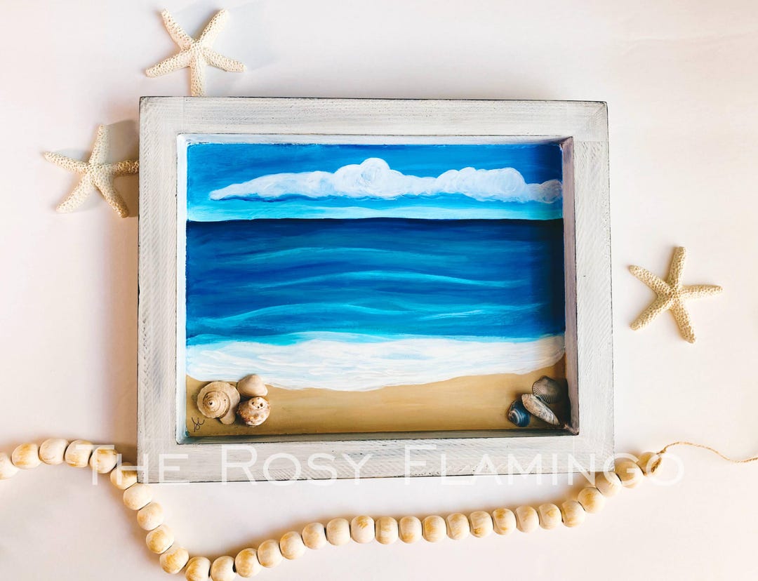 Hand-painted Florida Beach Artwork, Beach Seascape Painting, Florida ...