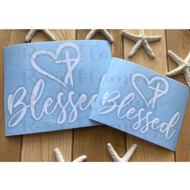 Blessed Sticker, Blessed Life Decal, Christian Car Decal, Cross Sticker ...