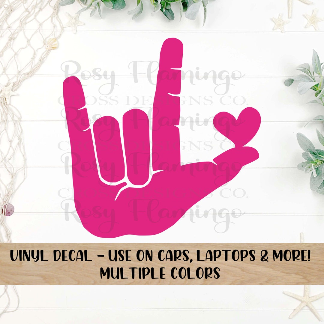 ASL Love Vinyl Decal, American Sign Language Love Sticker for Car, Sign ...