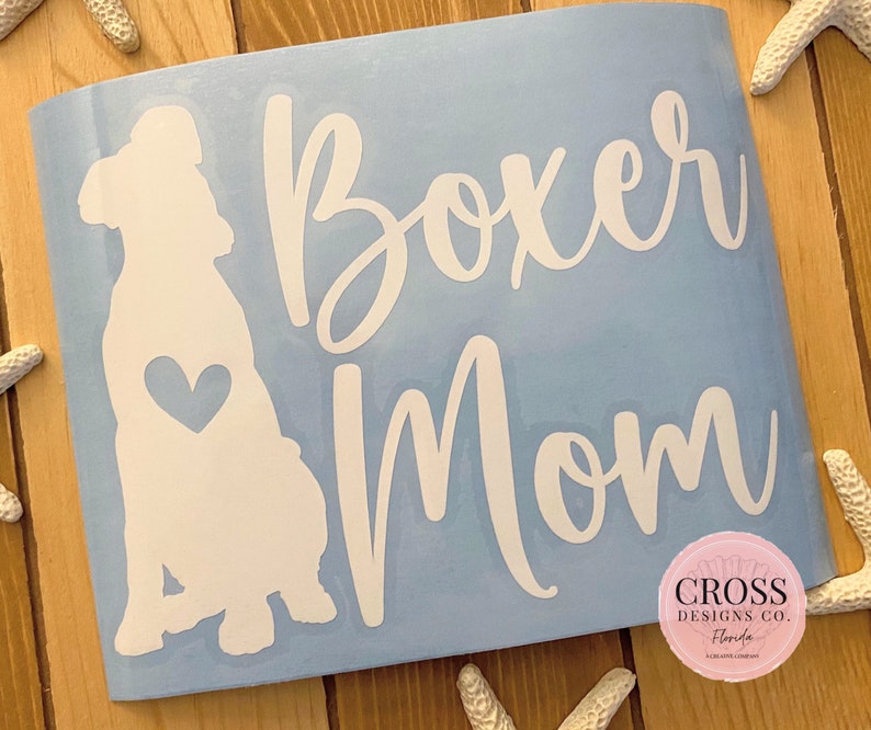 Boxer Mom Decal, Boxer Puppy Sticker, Cute Boxer Sticker, Boxer Dog ...