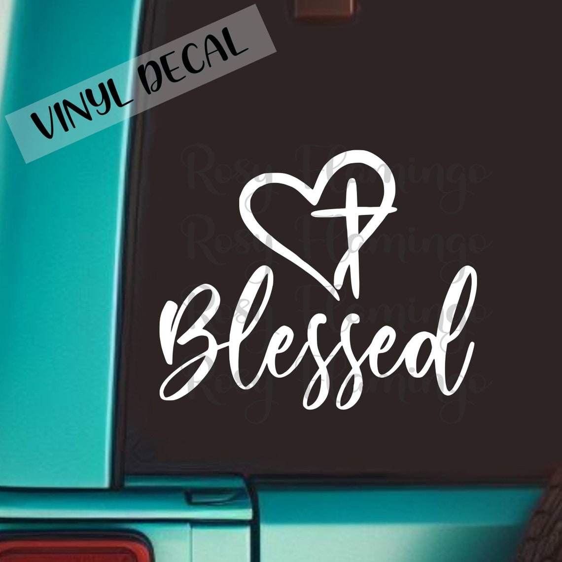 Blessed Sticker, Blessed Life Decal, Christian Car Decal, Cross Sticker ...