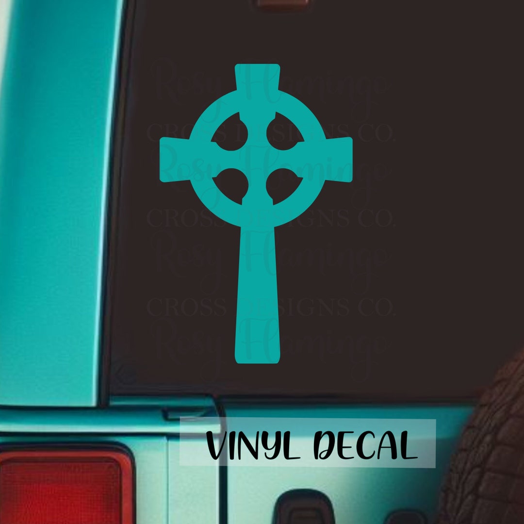 Celtic Cross Decal, Irish Cross Sticker, Celtic Cross Symbol, Catholic ...