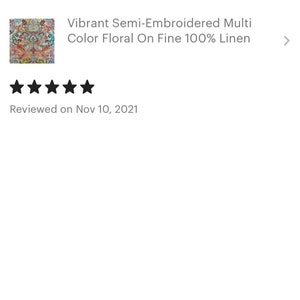 Vibrant Multi Color Floral Damask Semi-embroidery on Fine 100% Linen ...