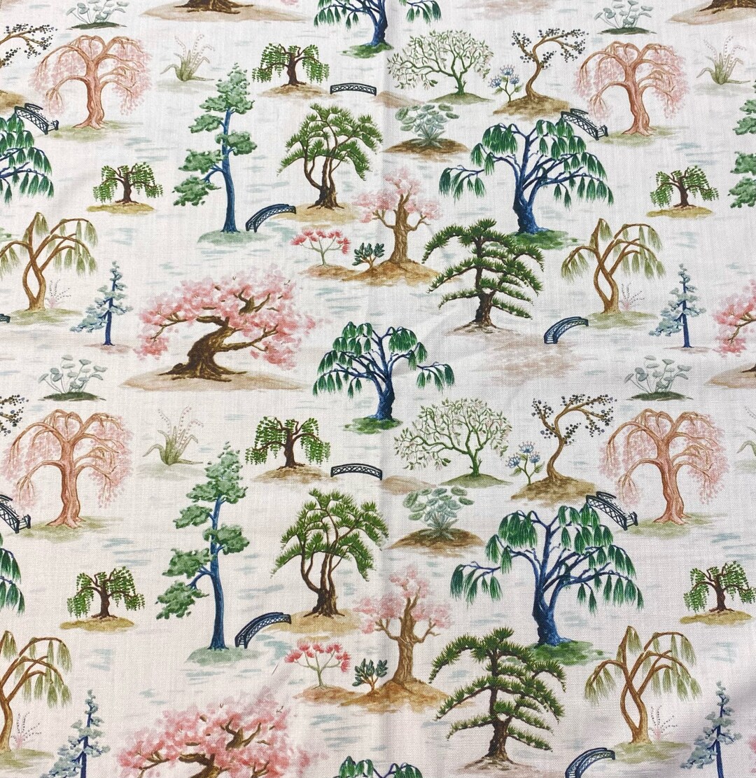 East Asian Forest Chinoiserie Toile on Fine 100% Cotton - Etsy