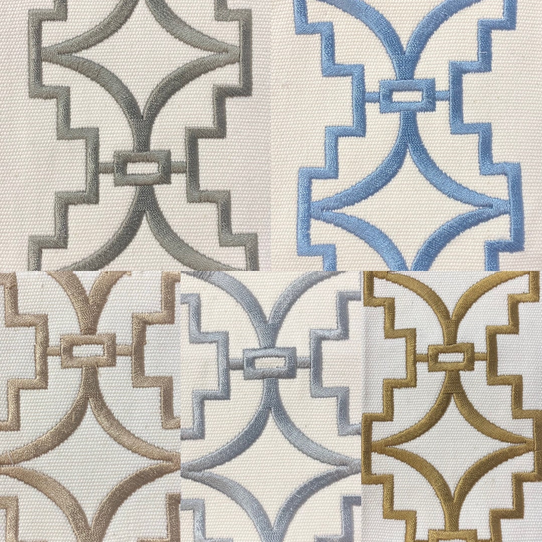 Heraldic Geometric Clover Embroidery Fine Cotton Blend Tape Trim (2 ...