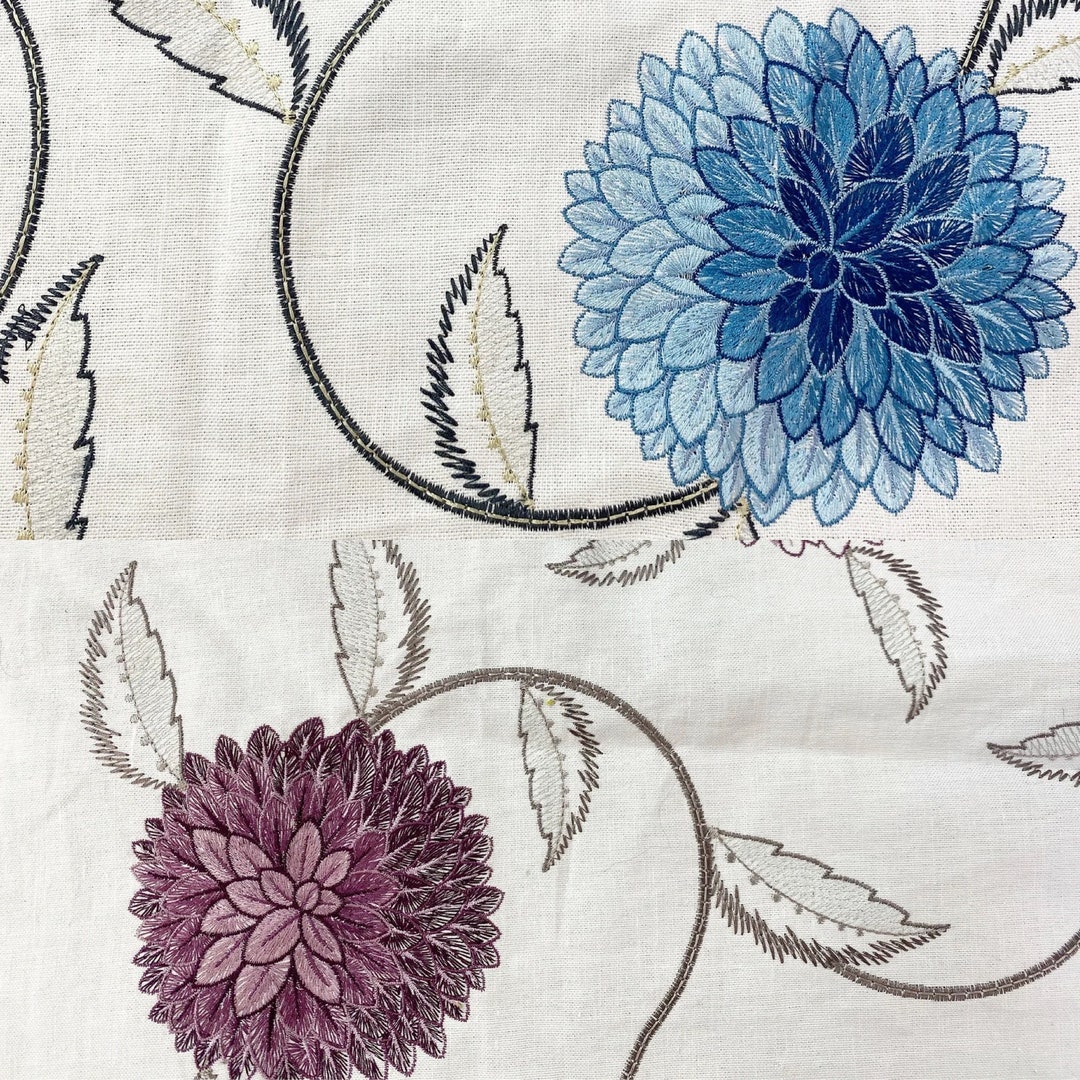 Calendula Floral Embroidery on White Fine 100% Linen - Etsy