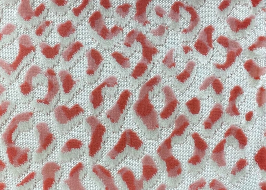 Coral Cheetah Lustrous Fine Cut Velvet, Made in Belgium - Etsy