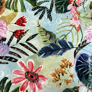 Caribbean Tropical Floral on Fine 100% Cotton - Etsy