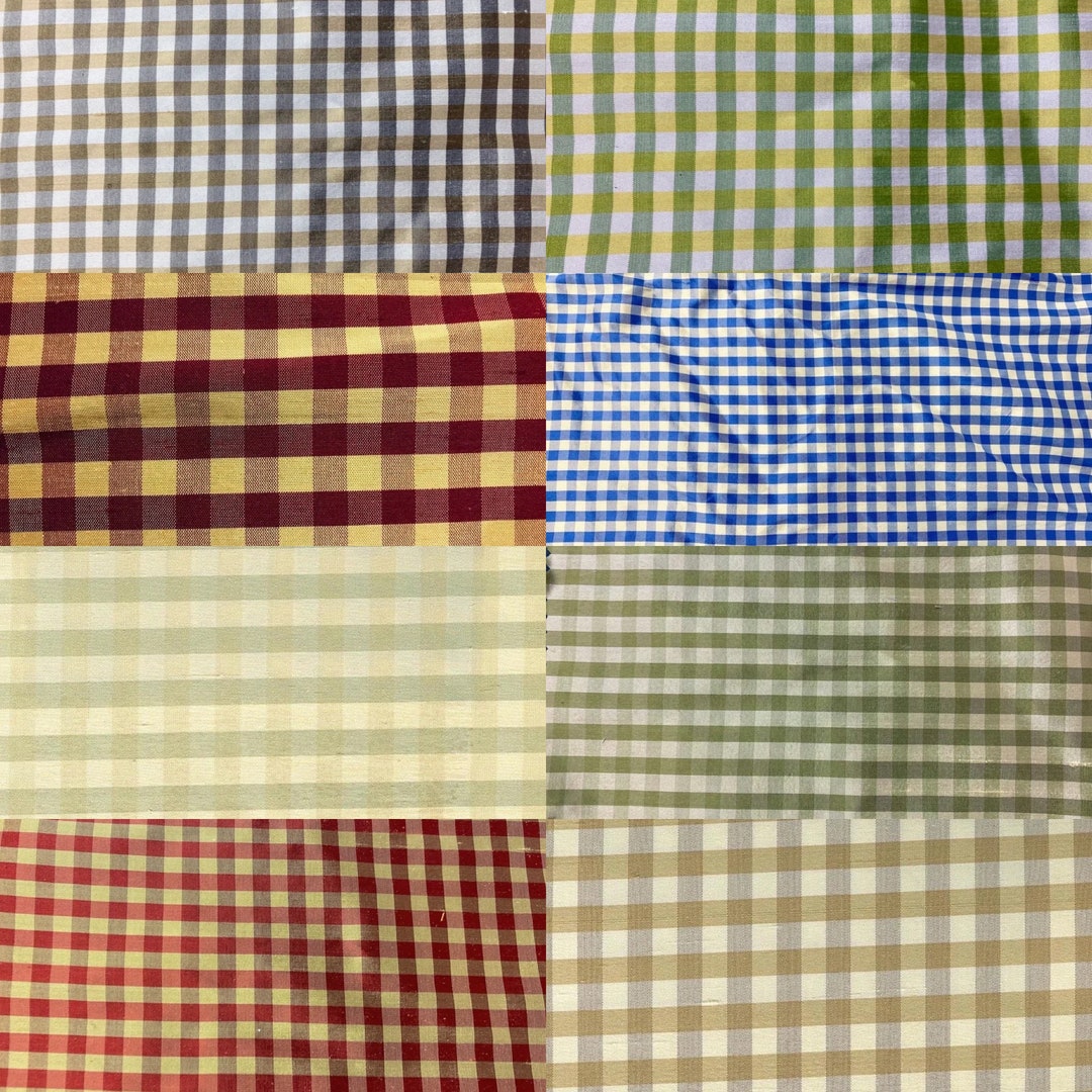 Gingham Checks on Fine 100% Silk Dupioni - Etsy