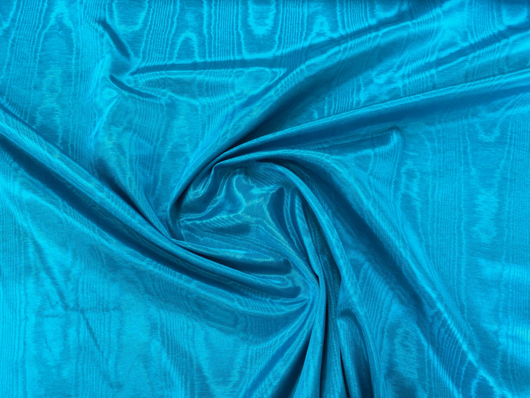 Imported Lustrous Hot Blue Moire on Fine Cotton Blend - Etsy