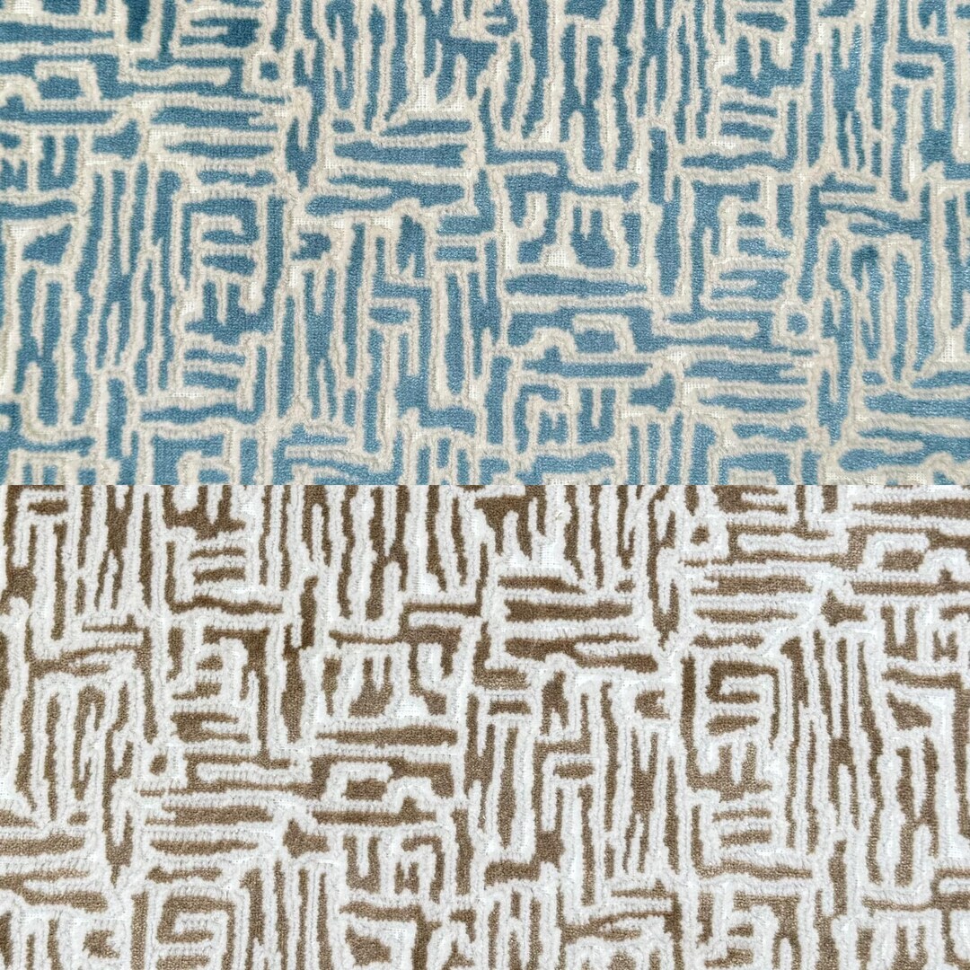 Mechanism Etching Fine Cotton Blend Cut Velvet, Made in Belgium (2 Yard ...