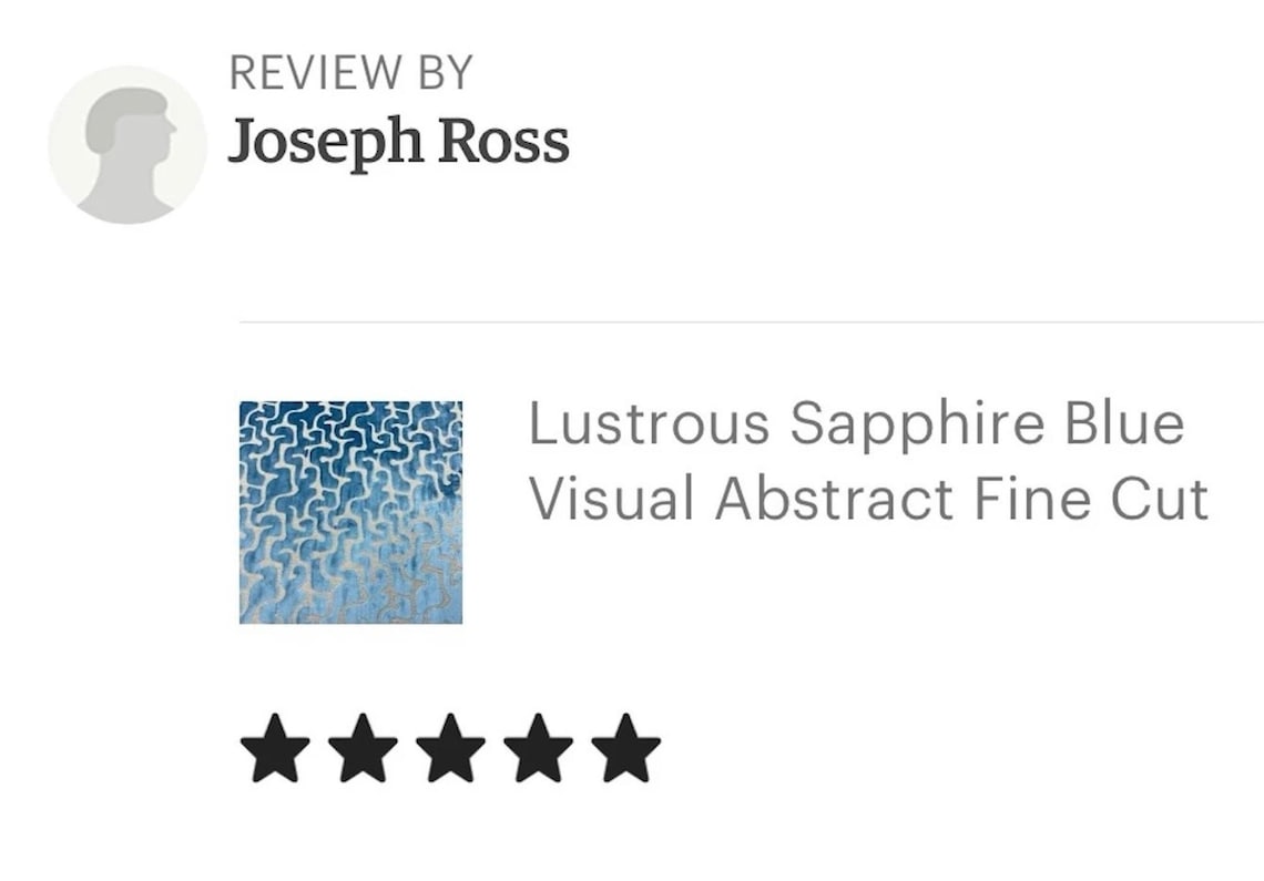 Lustrous Sapphire Blue Visual Abstract Fine Cut Velvet (2 Yard Minimum ...