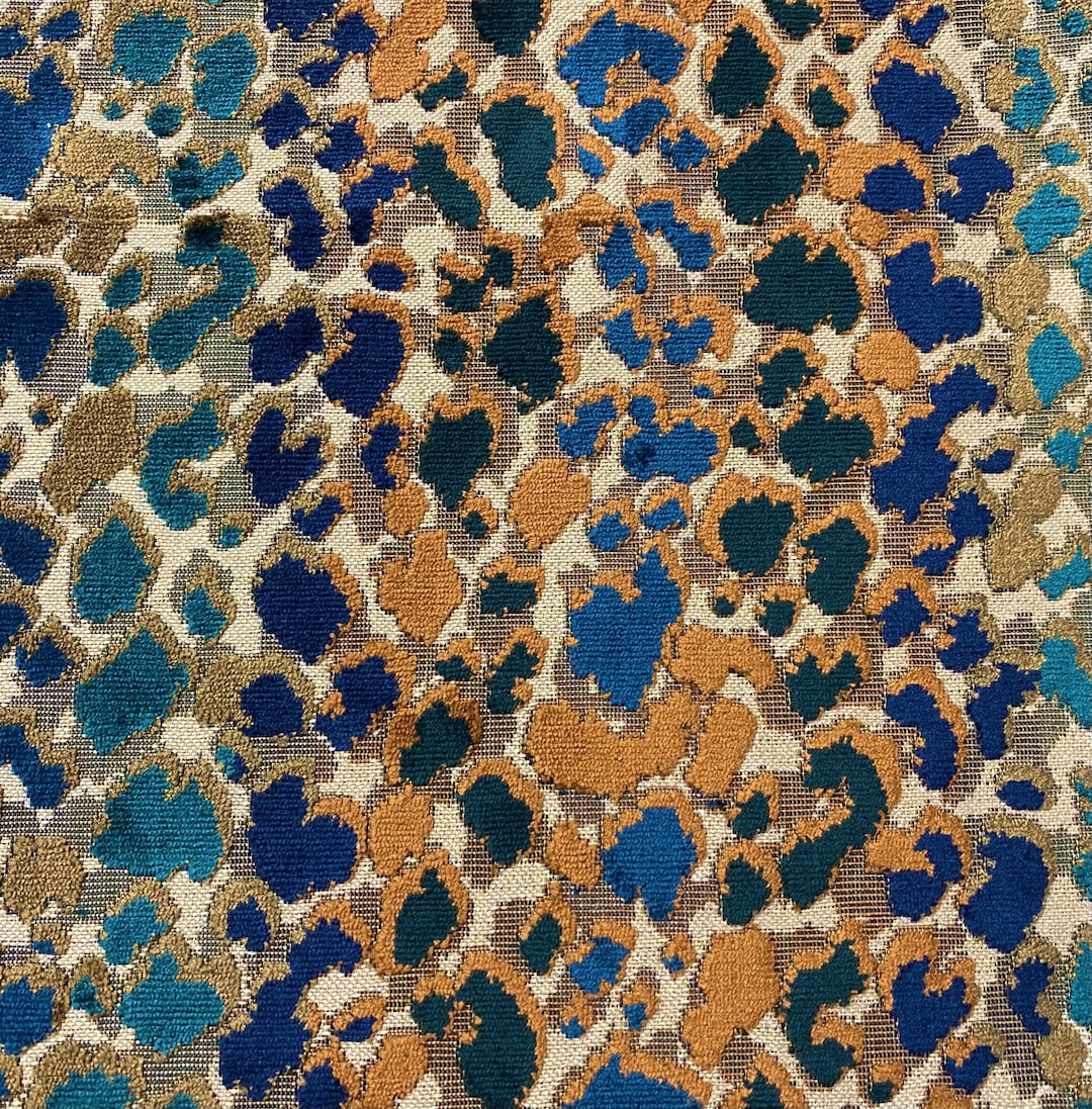 Multi-color Leopard Fine Cotton Blend Cut Velvet - Etsy