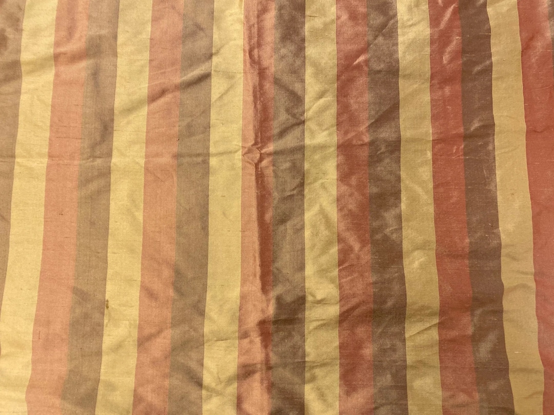 Camel, Brick and Coffee Stripes on Fine 100% Silk Dupioni - Etsy
