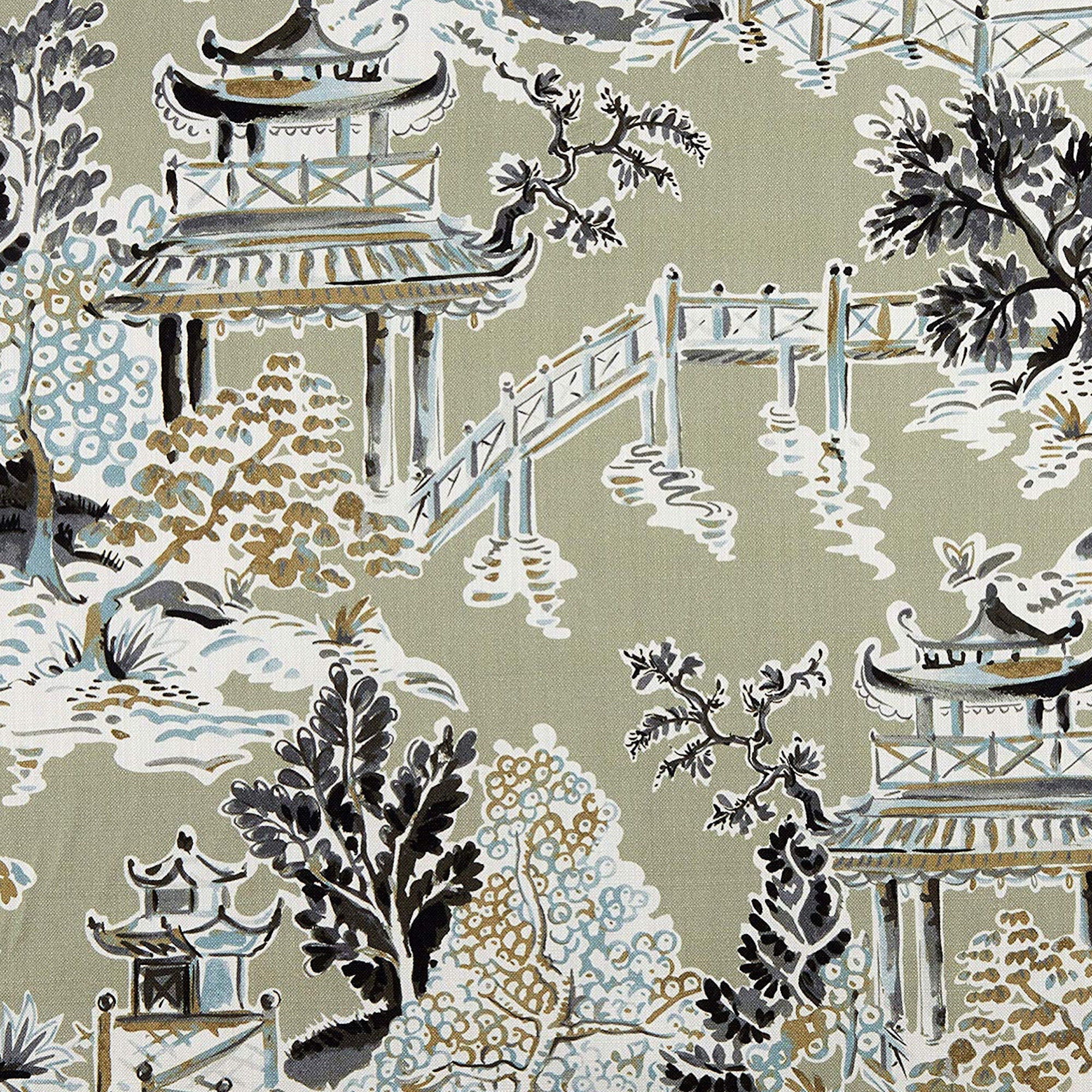 Mesquite East Asian Chinoiserie Toile on Fine 100% Cotton - Etsy