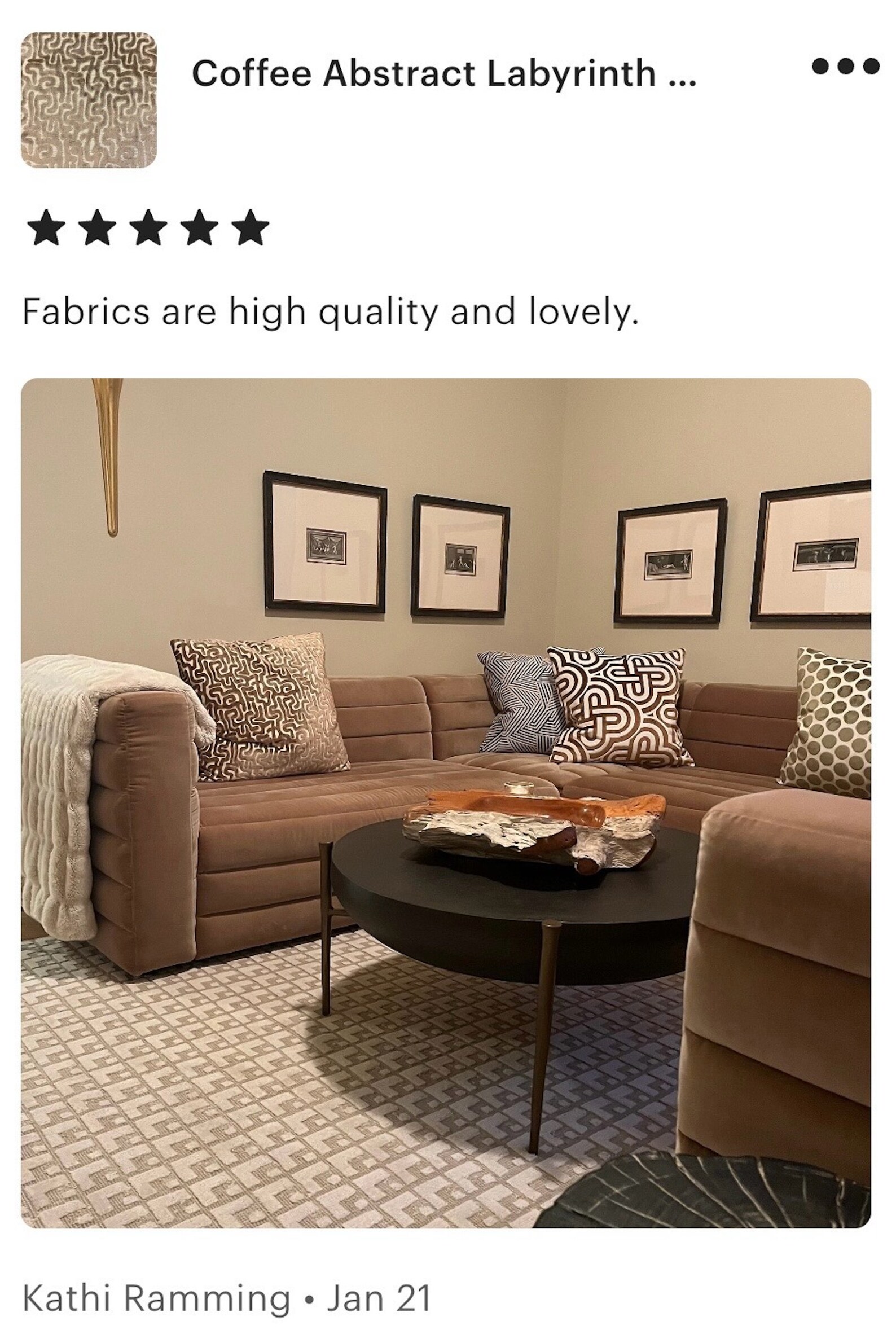 Coffee Abstract Labyrinth Lustrous Fine Cut Velvet, Made in Belgium - Etsy