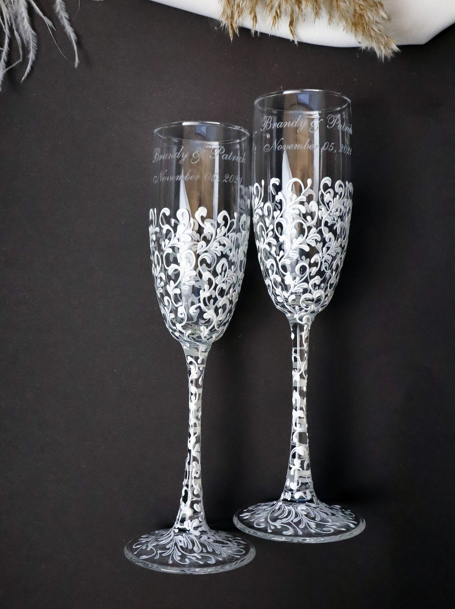 Wedding Champagne Glasses for Bride and Groom, Champagne Flutes and ...