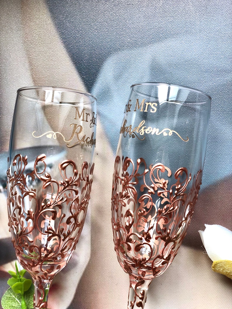 Wedding Glasses With Laser Engraved Personalized Toasting Etsy