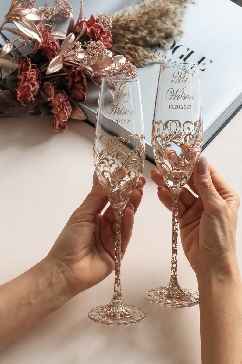 Personalized Wedding Glasses Toasting Flutes Champagne Flutes - Etsy