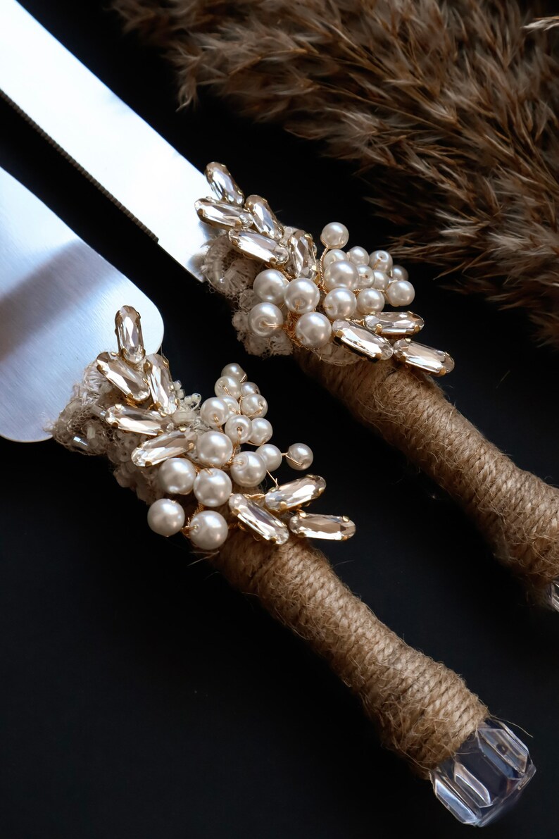 Rustic Wedding Cake Server Set Wedding Cake Knife Cake Cutting | Etsy