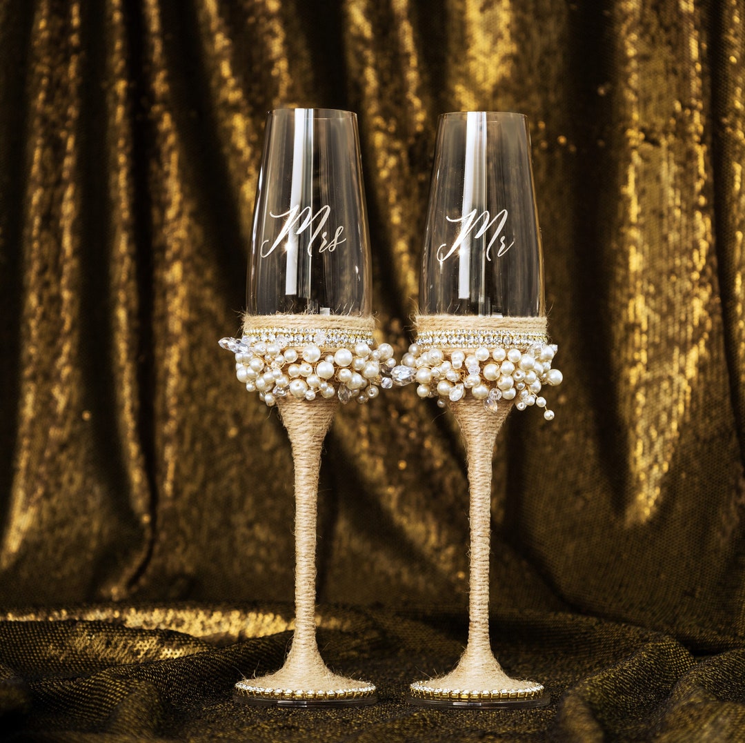 Rustic Wedding Toasting Glasses for Bride and Groom Cake Server Wedding ...
