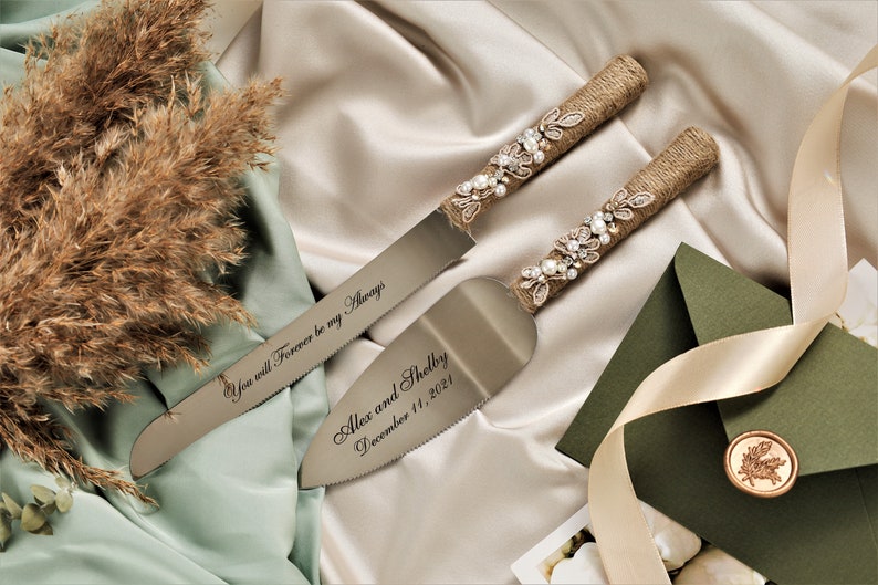 Rustic Wedding Cake Server Set Wedding Cake Knife Knife Cake - Etsy