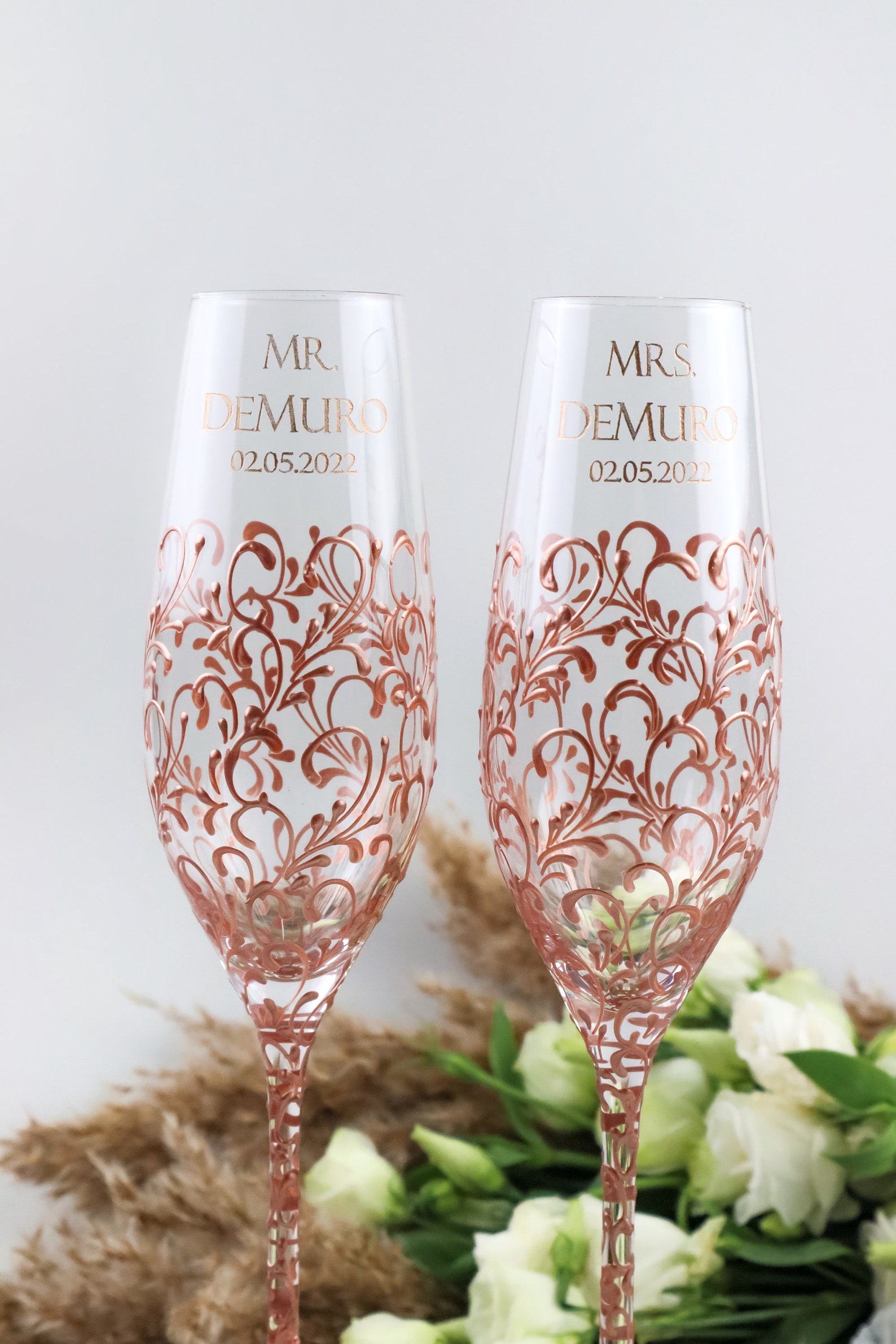 Wedding Champagne Glasses for Bride and Groom Champagne - Etsy
