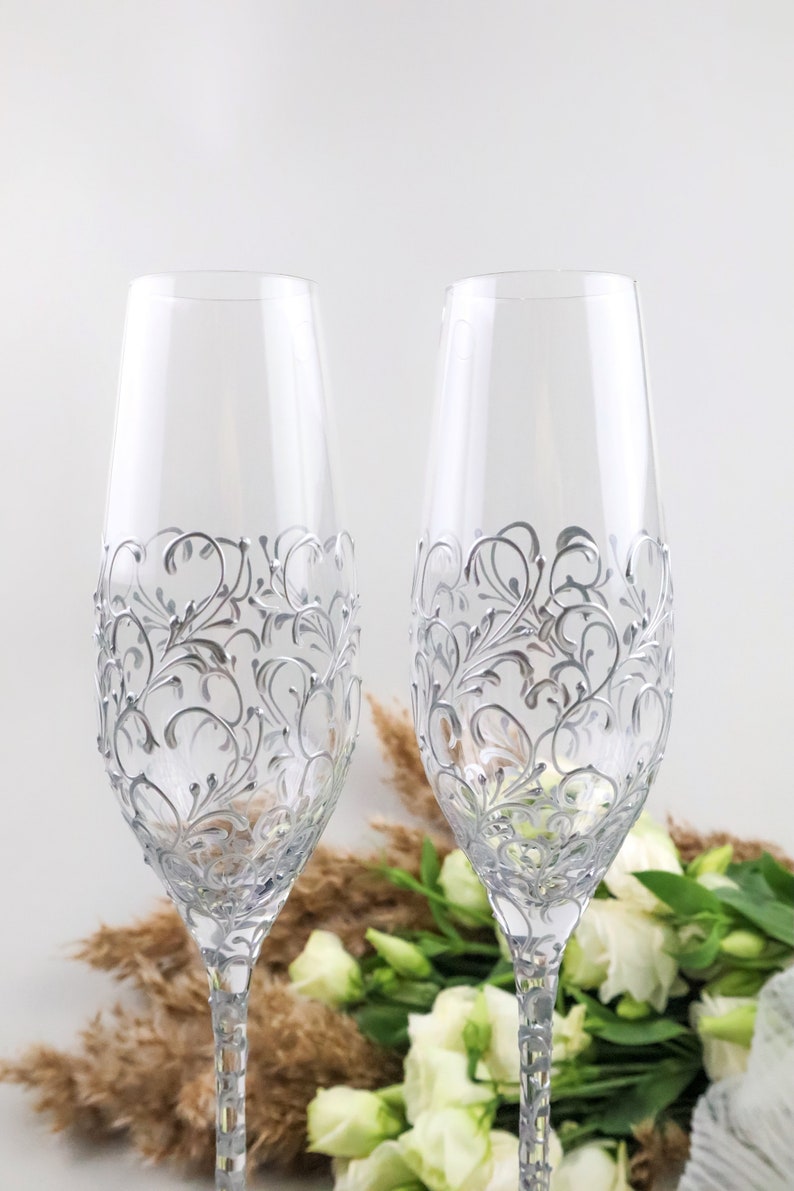 Wedding Champagne Glasses for Bride and Groom Champagne - Etsy