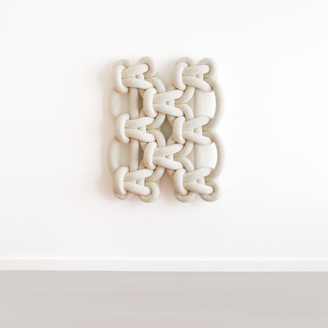 32"x39" KNITKNOT - Nubes | Fiber Art Sculpture, Knotted Wall Tapestry ...