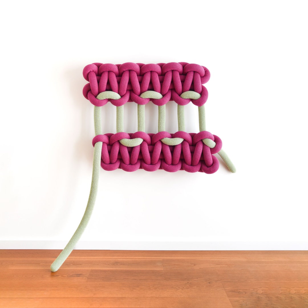 43x37 KNITKNOT Sutura Fiber Art Sculpture, Knotted Wall Tapestry ...