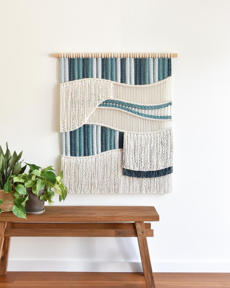 Macrame Wall Hanging, Custom Colors and Size for Your Interior! Blue ...