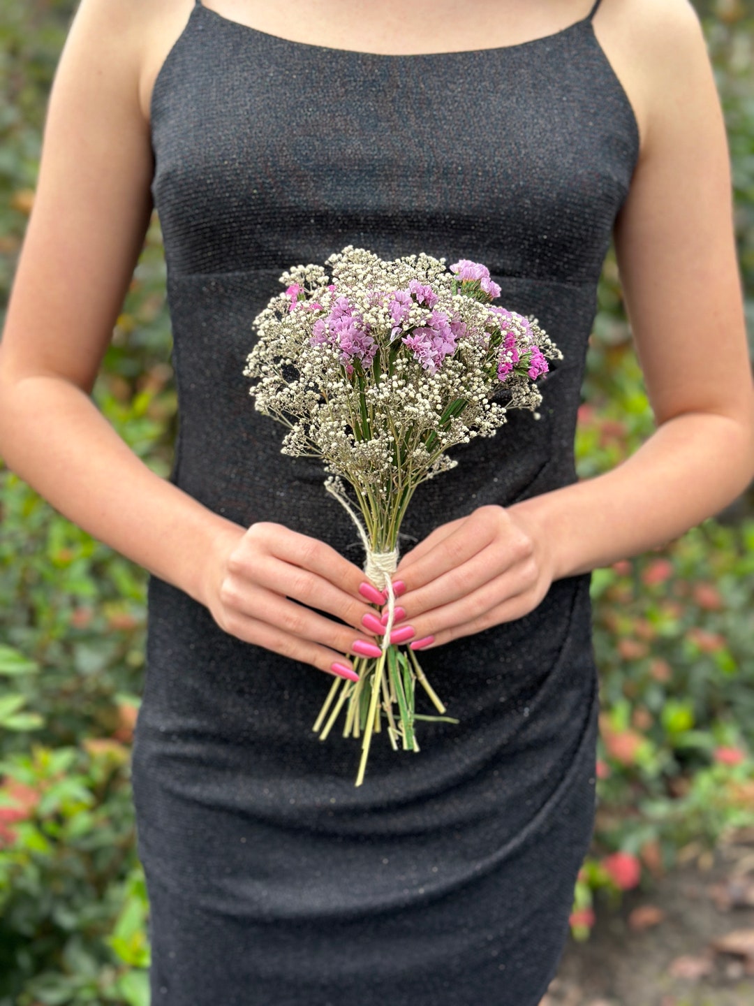 Dried Baby's Breath and Statice Bouquet, Dried Babies Breath Mixed Bouquet, Junior Bridesmaid ...
