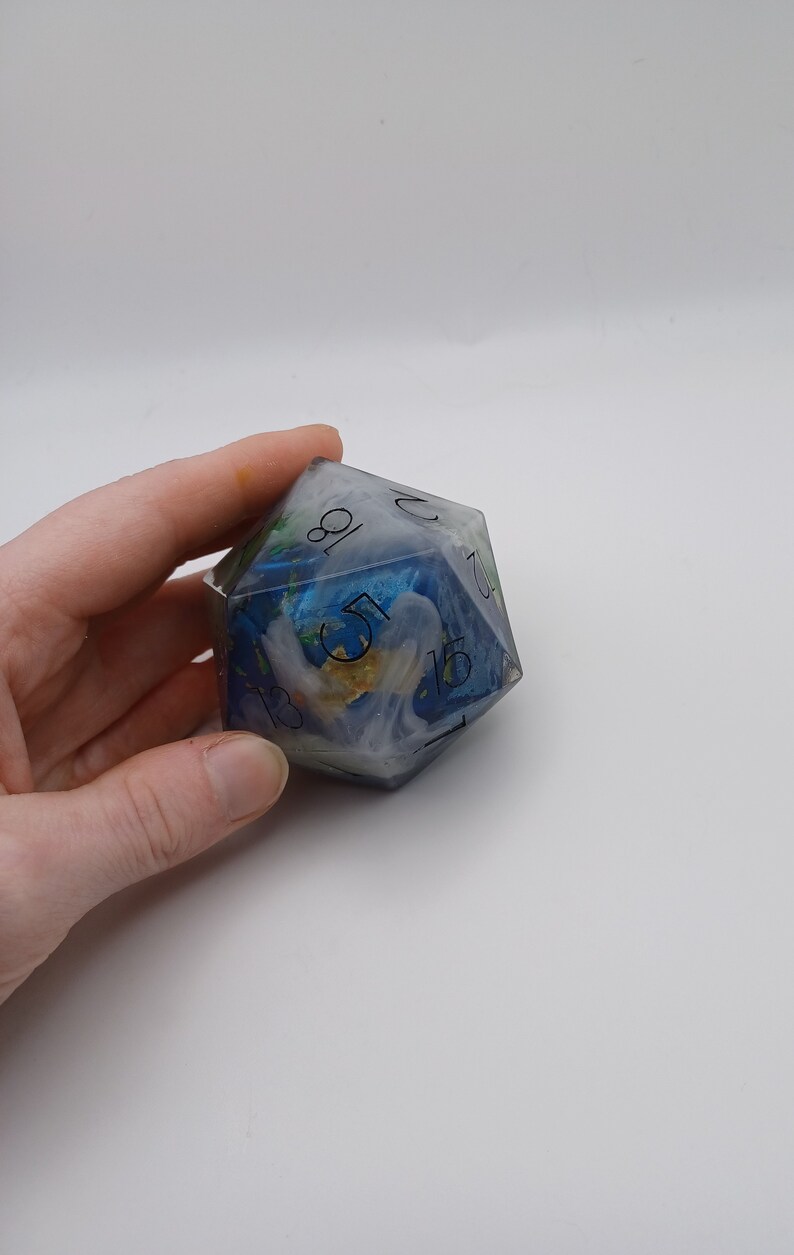 Giant Handpainted Cloudy World Map Globe D20 - Etsy