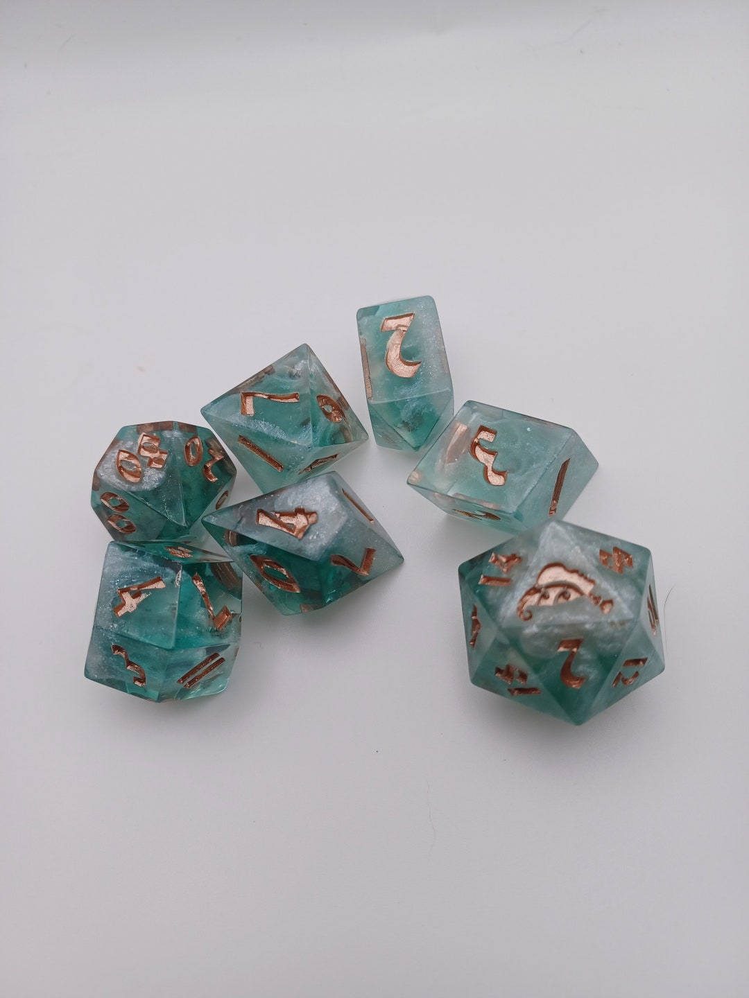 Oversized Ocean Blue RPG Dice Set - Etsy