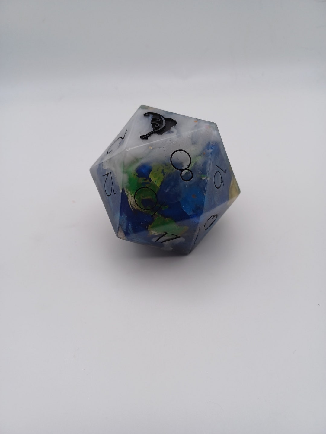 Giant Handpainted Cloudy World Map Globe D20 - Etsy