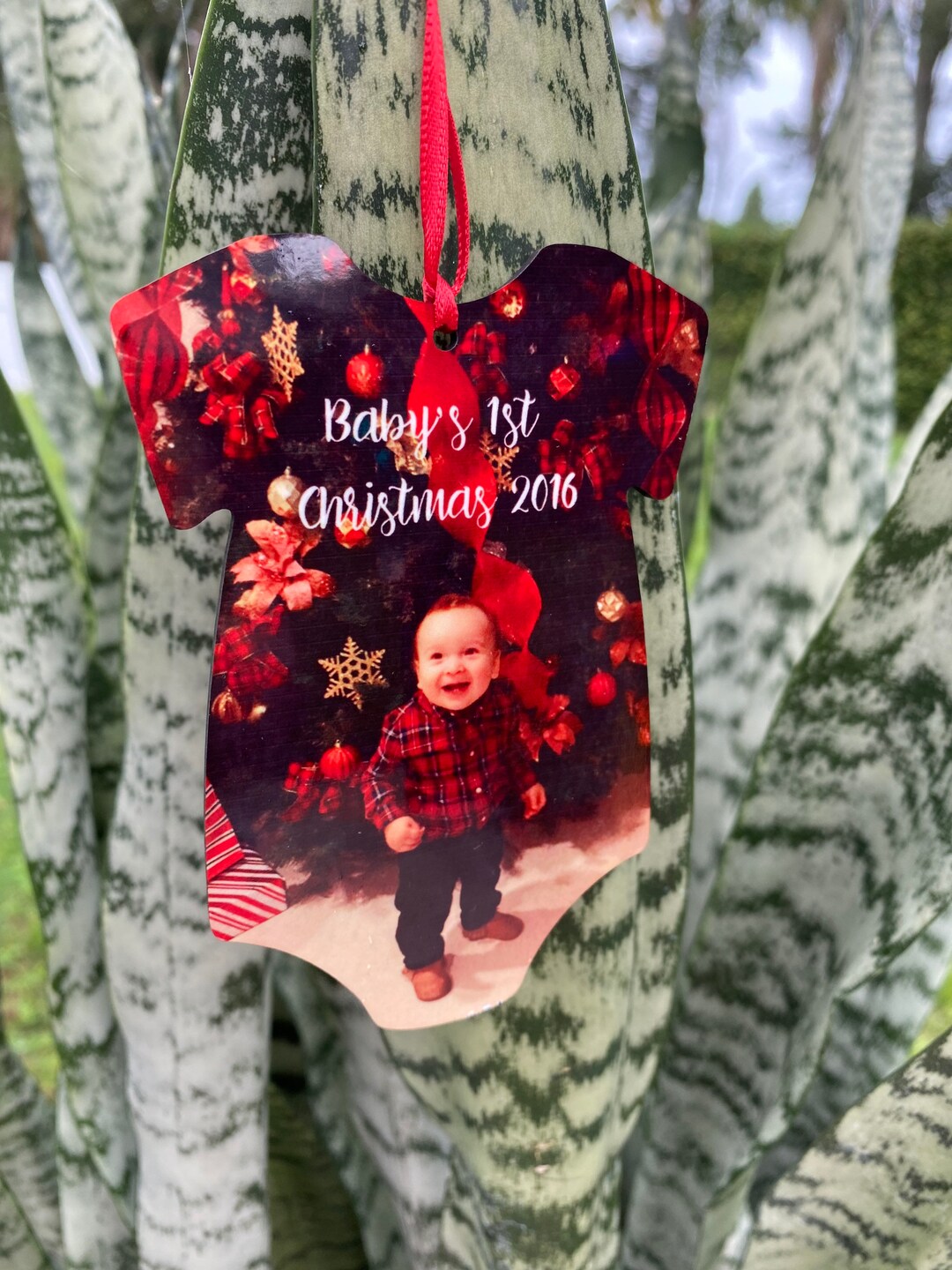Two Sided Picture Ornament, Baby Photo Gift, Photo Ornament, Family ...