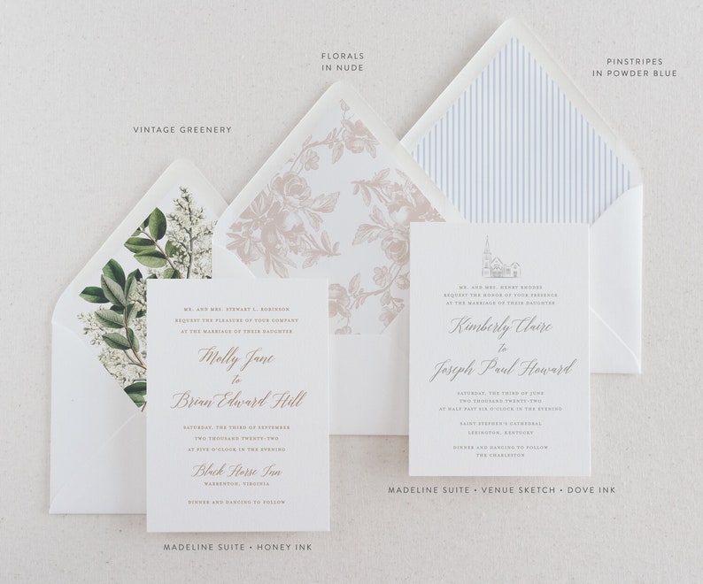 Madeline Suite - Modern Calligraphy Style Wedding Invitation Set ...