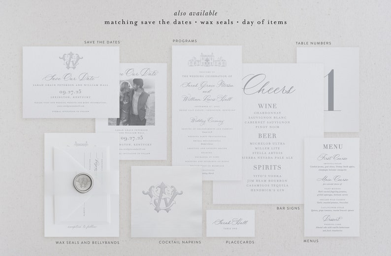 Madeline Suite - Modern Calligraphy Style Wedding Invitation Set ...
