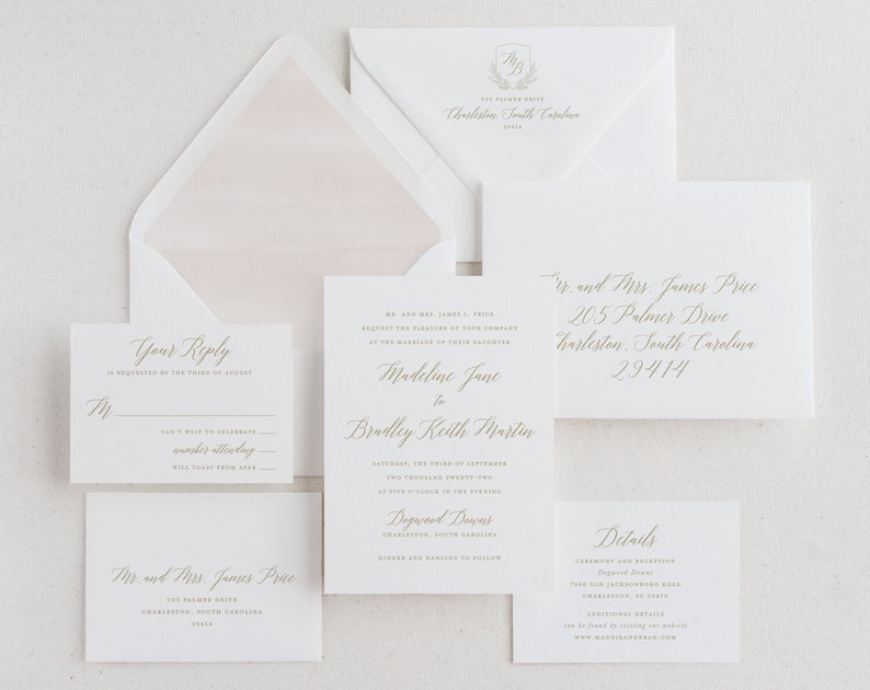 Madeline Suite - Modern Calligraphy Style Wedding Invitation Set ...