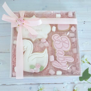 New Baby Cookie Set, Baby Girl Personalised Cookies, Baby Shower ...
