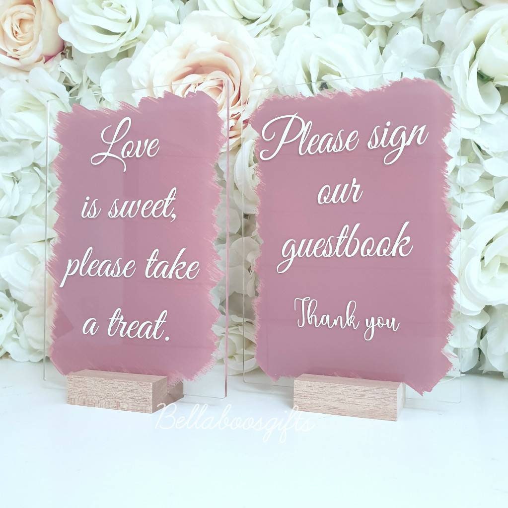 Acrylic Wedding Sign Wedding Favour Sign Acrylic Painted | Etsy UK
