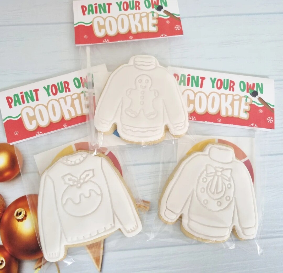 Christmas Jumper Cookie, Paint Your Own Cookies, Christmas Cookie Kit ...