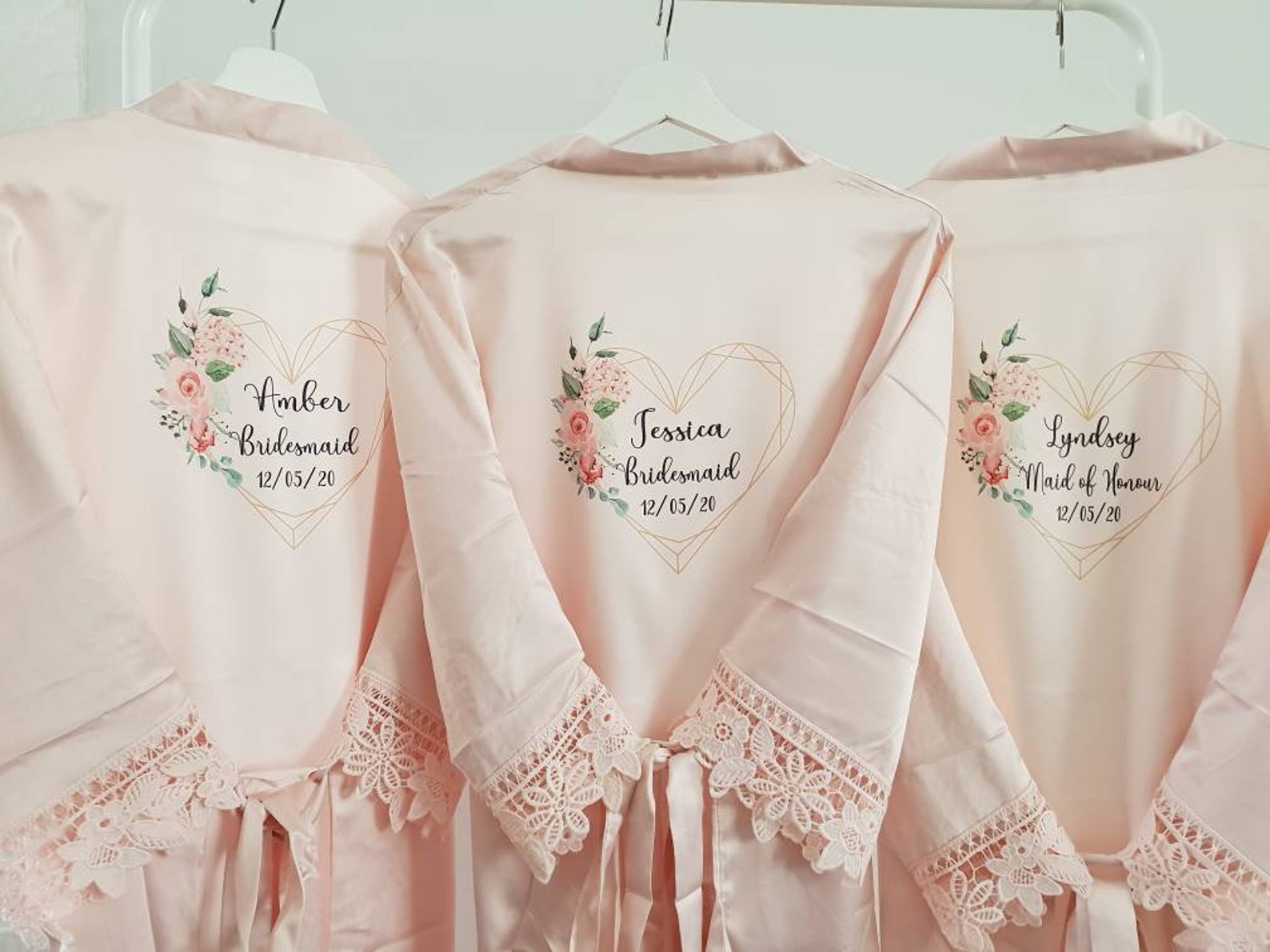 Personalised Bridal Robe Wedding Lace Dressing Gown Bridal - Etsy UK