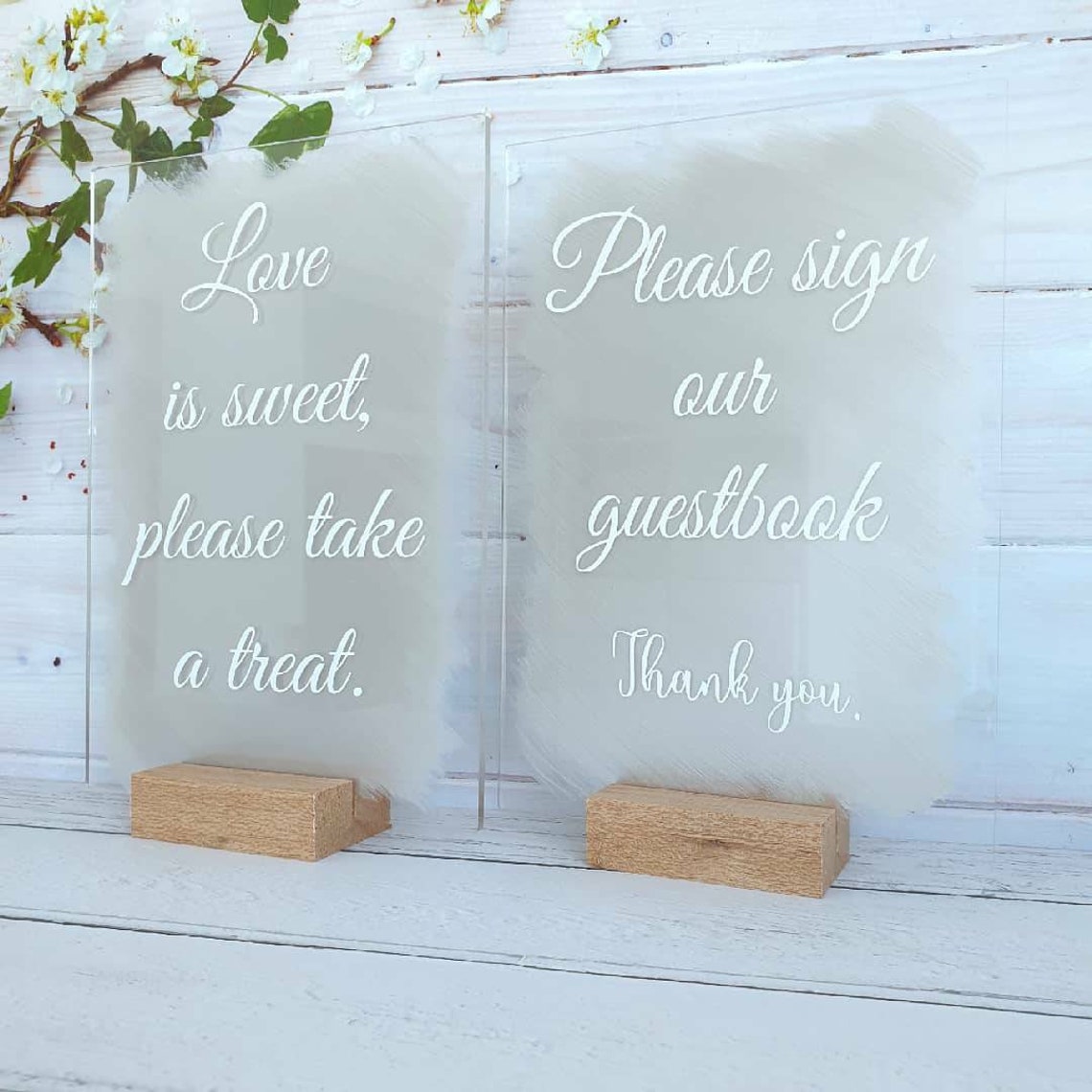 Acrylic wedding sign wedding favour sign acrylic painted | Etsy